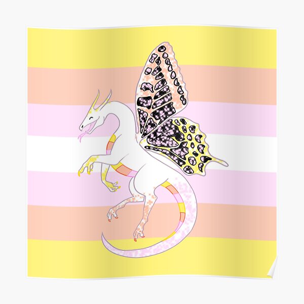 Pangender Pride Fae Dragon With Flag Poster For Sale By Stupidmasky