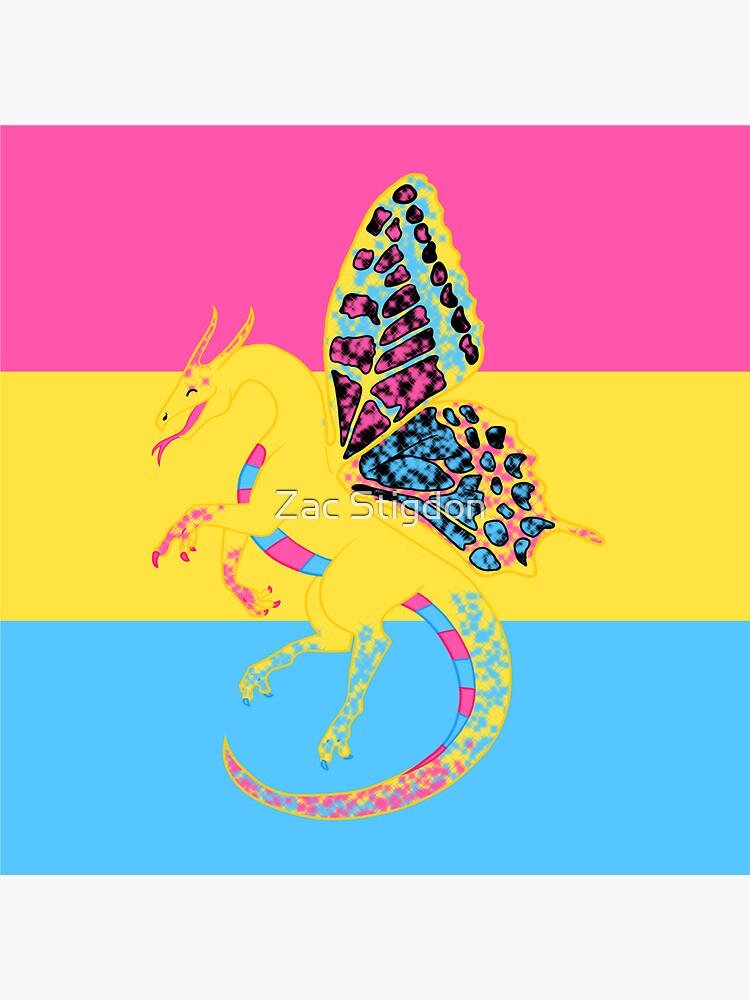 "Pansexual Pride Fae Dragon With Flag" Sticker for Sale by stupidmasky ...