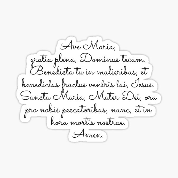 "Hail Mary, Ave Maria" Sticker for Sale by Lupappdesigns | Redbubble
