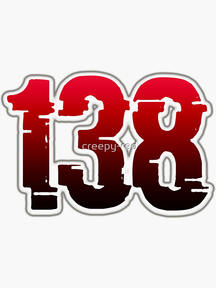 "Creepy Red Number 138" Sticker for Sale by creepy-red | Redbubble