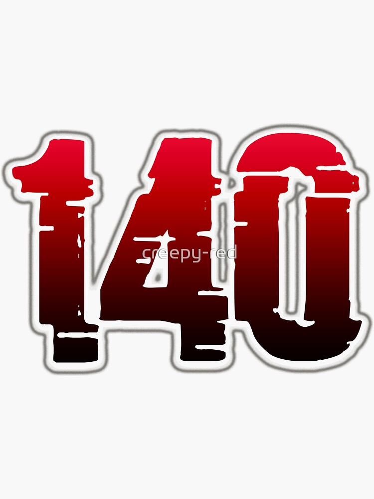 "Creepy Red Number 140" Sticker for Sale by creepy-red | Redbubble