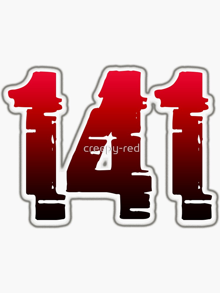 "Creepy Red Number 141" Sticker for Sale by creepy-red | Redbubble
