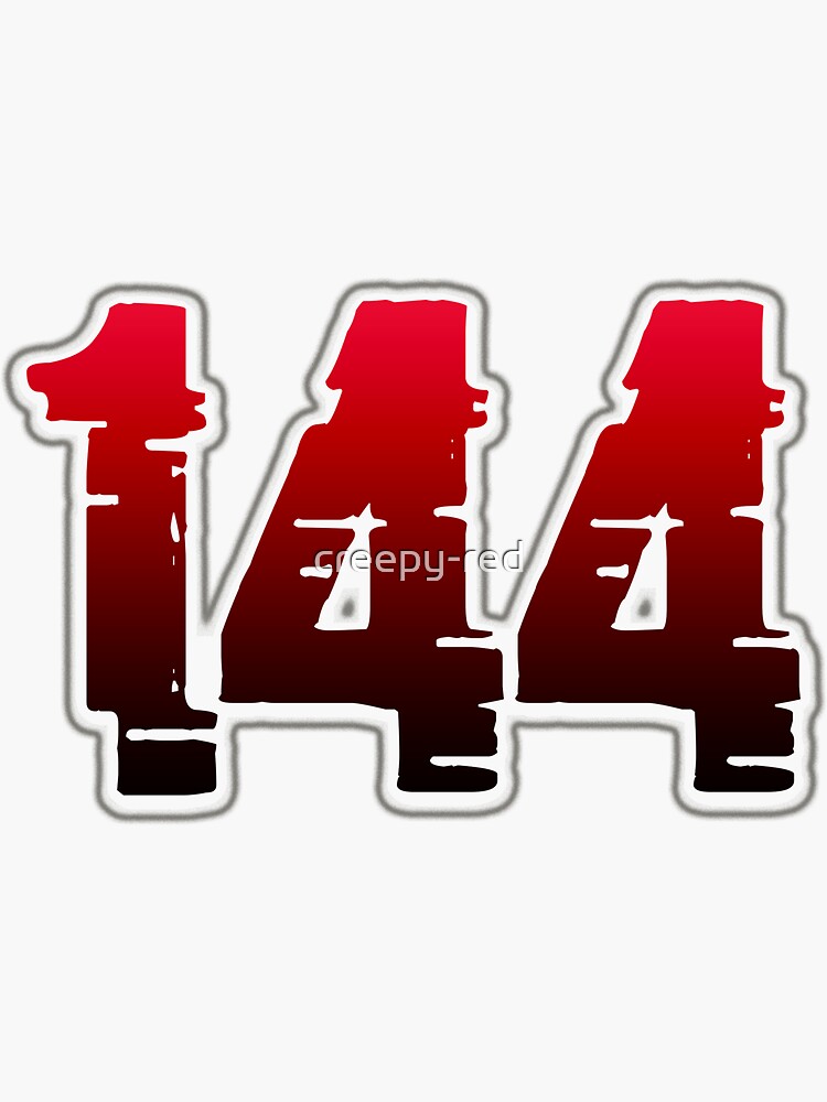 "Creepy Red Number 144" Sticker for Sale by creepy-red | Redbubble