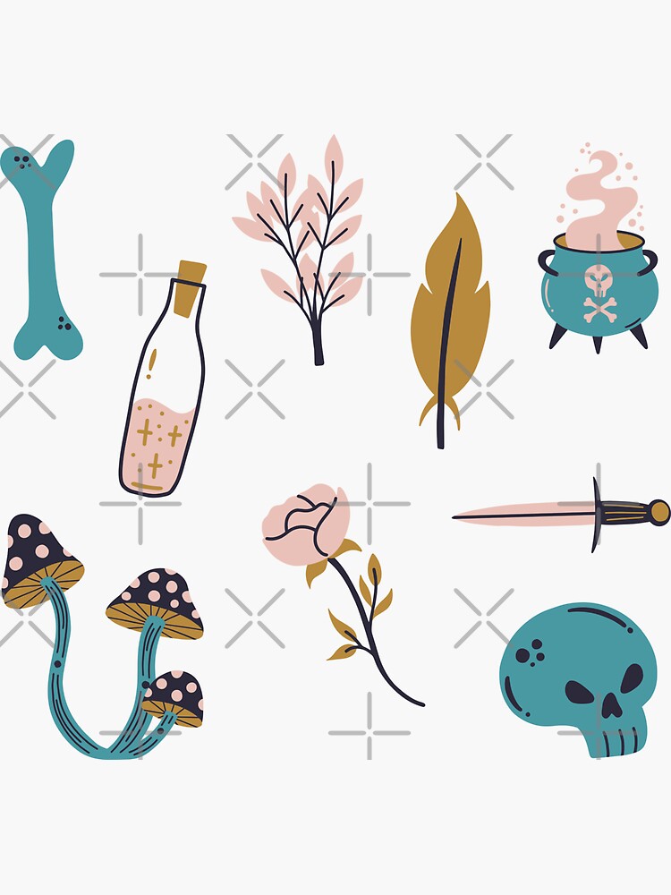 "Nature Witch Sticker Pack" Sticker for Sale by MonijoStudio | Redbubble
