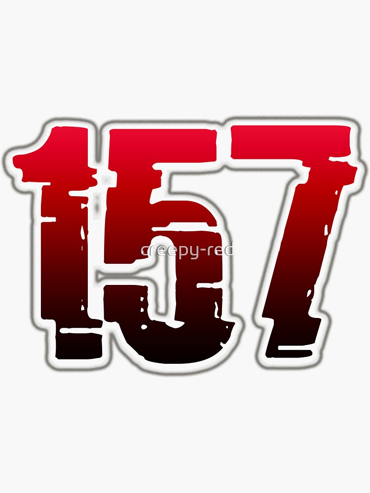 "Creepy Red Number 157" Sticker for Sale by creepy-red | Redbubble