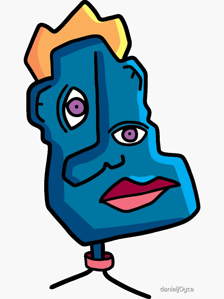 Pegatina «Persona azul - ilustración vectorial» de danielj0yce | Redbubble