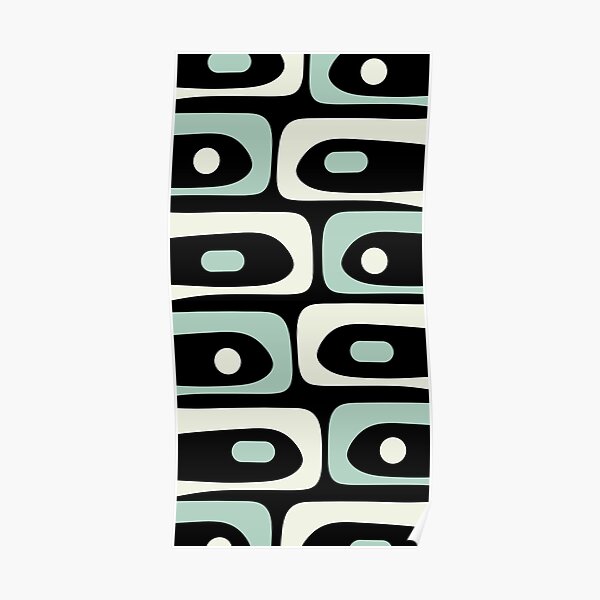 Long Piquet Mid Century Modern Abstract Minimalist Pattern In Black