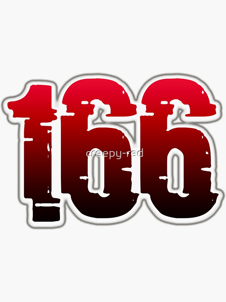 "Creepy Red Number 166" Sticker for Sale by creepy-red | Redbubble