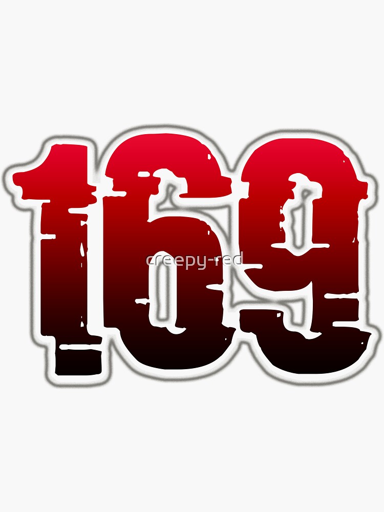 "Creepy Red Number 169" Sticker for Sale by creepy-red | Redbubble