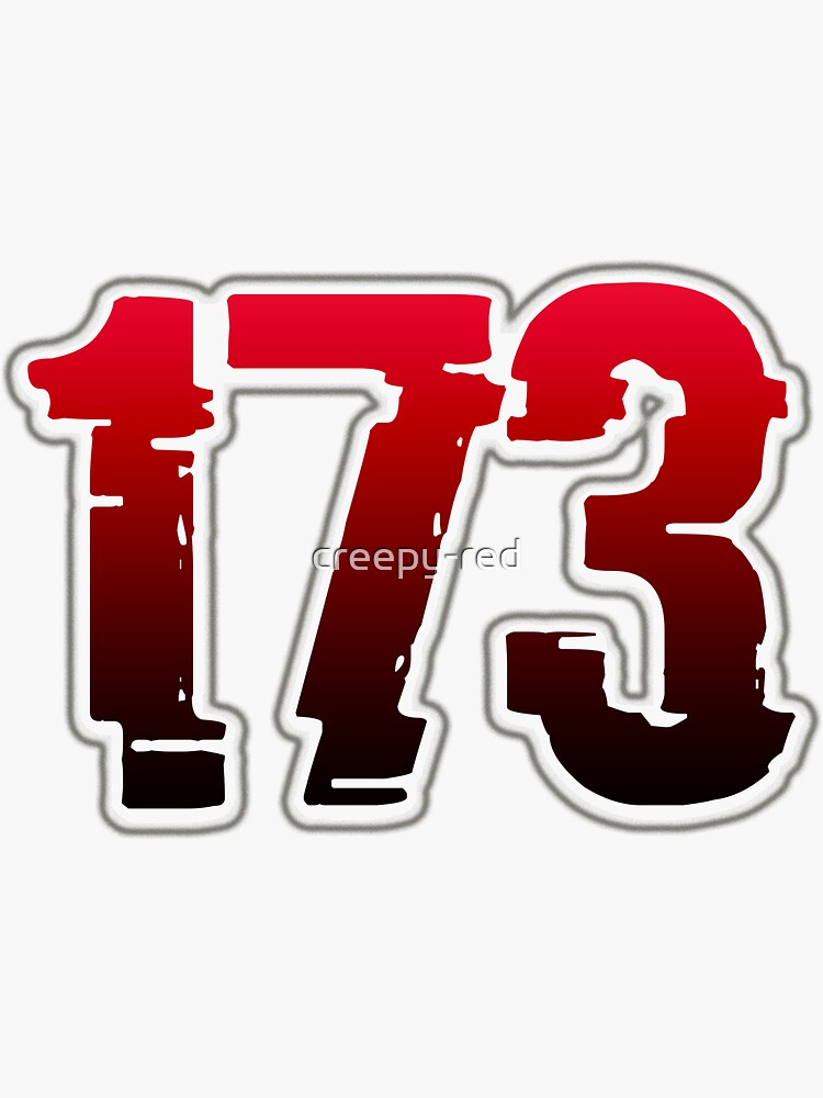 "Creepy Red Number 173" Sticker for Sale by creepy-red | Redbubble