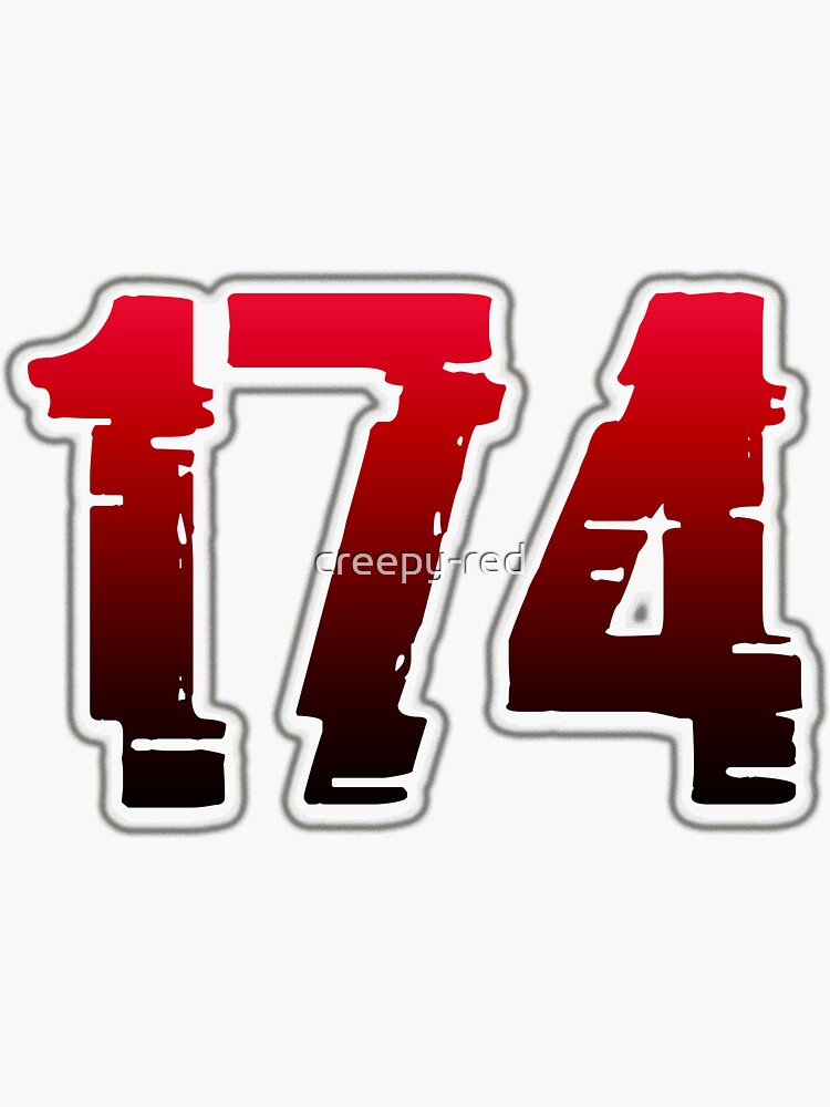 "Creepy Red Number 174" Sticker for Sale by creepy-red | Redbubble