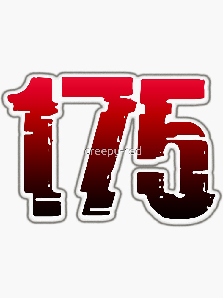 "Creepy Red Number 175" Sticker by creepy-red | Redbubble