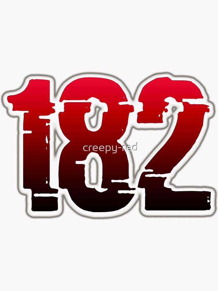 "Creepy Red Number 182" Sticker for Sale by creepy-red | Redbubble