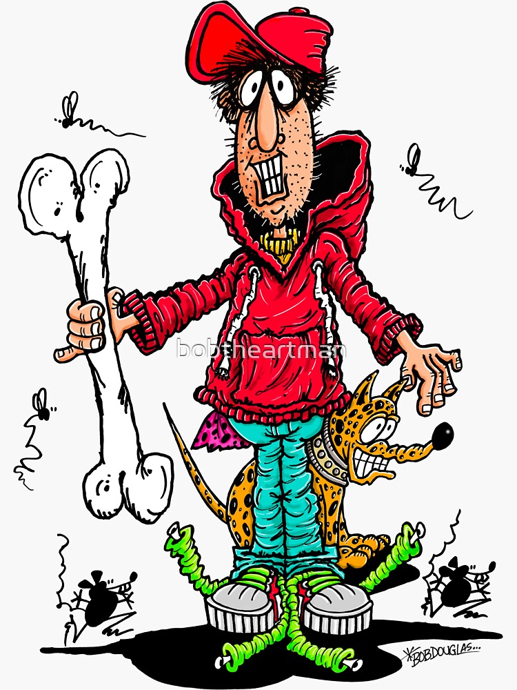 "Dog Bone Man " Sticker for Sale by bobtheartman | Redbubble