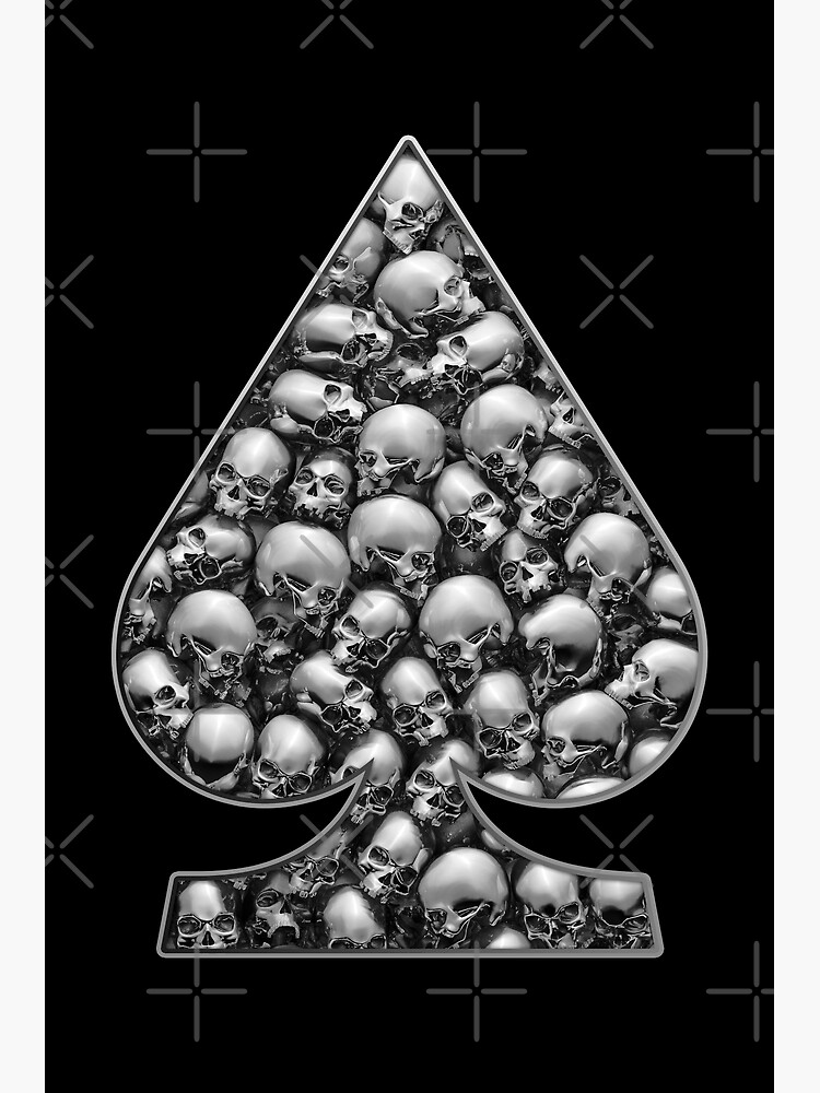 "Ace Of Spades Vintage Goth Gambler Skull Playing Card Metal" Poster ...