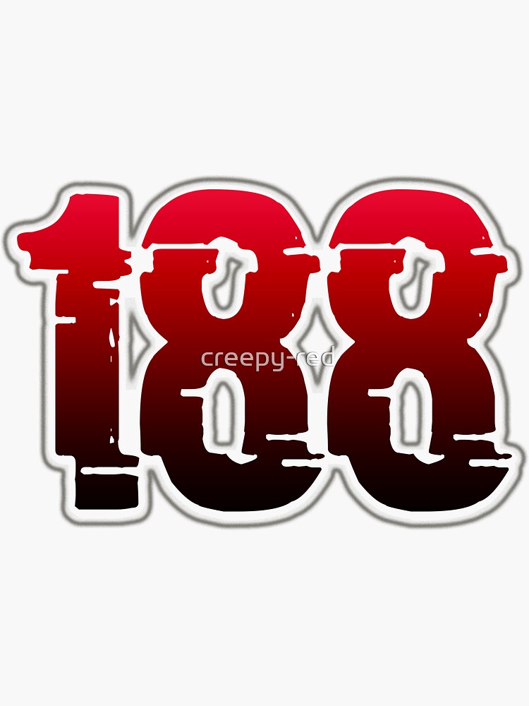"Creepy Red Number 188" Sticker for Sale by creepy-red | Redbubble