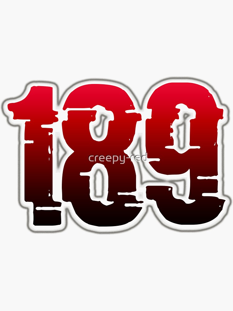 "Creepy Red Number 189" Sticker by creepy-red | Redbubble