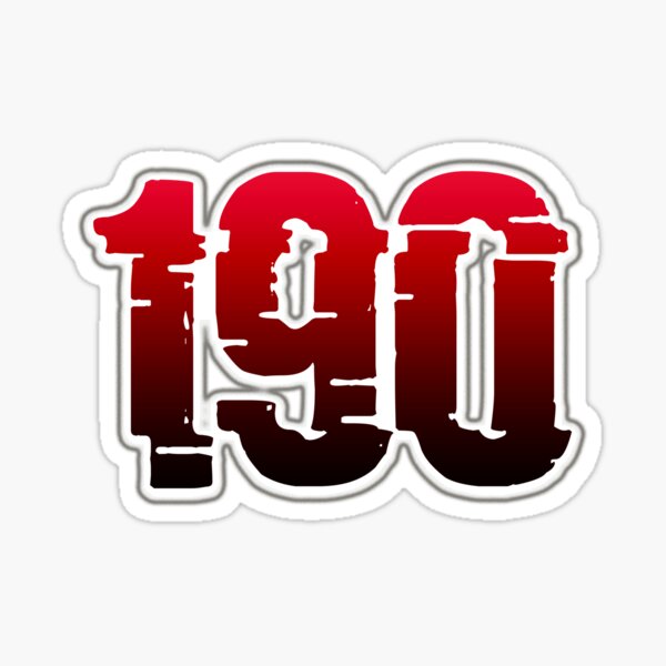 "Creepy Red Number 190" Sticker by creepy-red | Redbubble