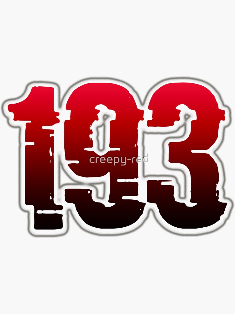 "Creepy Red Number 193" Sticker for Sale by creepy-red | Redbubble