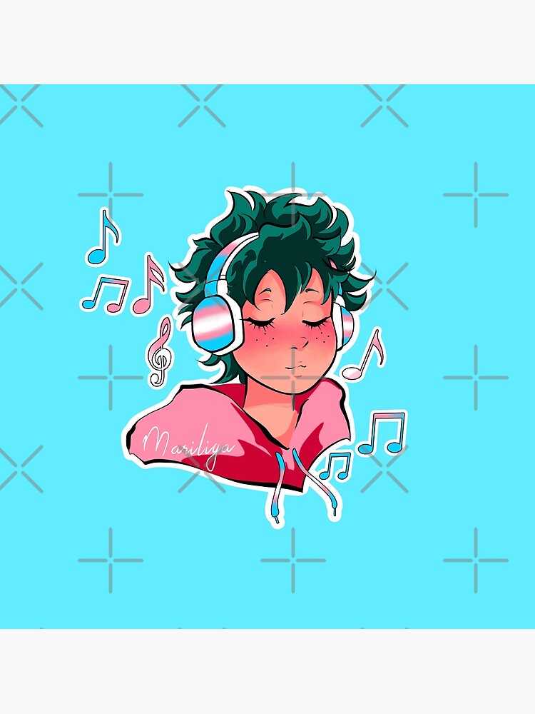 "trans pride Deku" Poster for Sale by Mari-Firefly | Redbubble