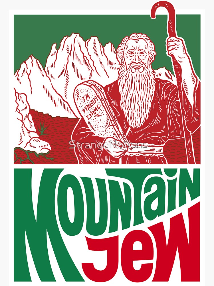 Pegatina «Mountain Jew, logotipo de bebida alta en azúcar y cafeína ...