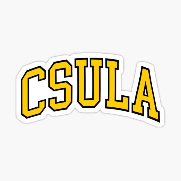 "csula - college font curved" Sticker by scollegestuff | Redbubble