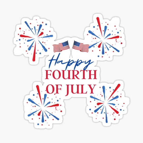 "Happy 4th of July" Sticker for Sale by Cupcakelatte | Redbubble