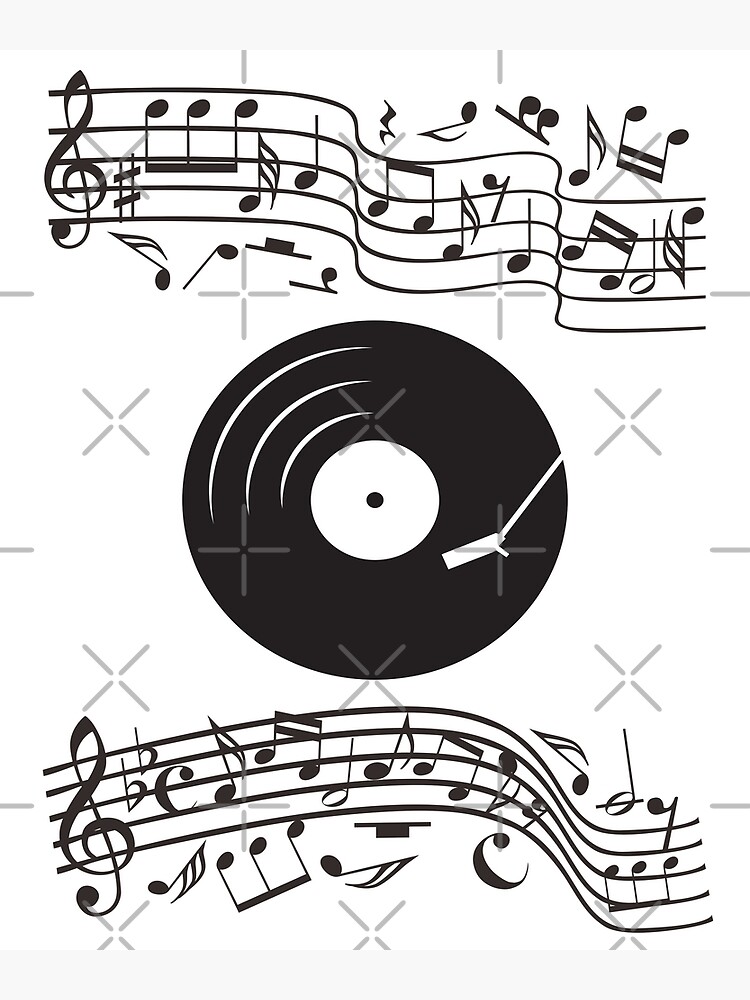 "Record And Music Notes" Poster by MottoDigging | Redbubble