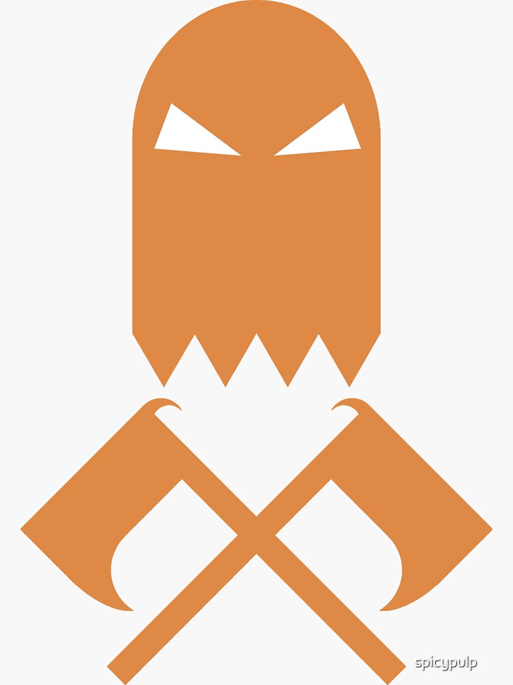 "Axeman - Graphic - Orange - V1" Sticker by spicypulp | Redbubble