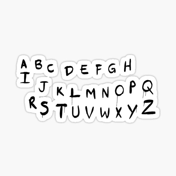 "Stranger Things ABC – Lights, Letters" Sticker for Sale by fandemonium ...
