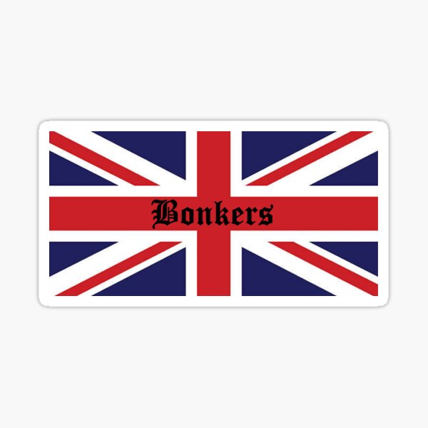 "Bonkers (Union Jack)" Sticker for Sale by FristiLoverke13 | Redbubble
