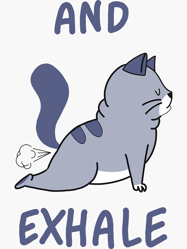 "Stretching Farting Cat Yoga Funny Yoga " Sticker for Sale by lil ...