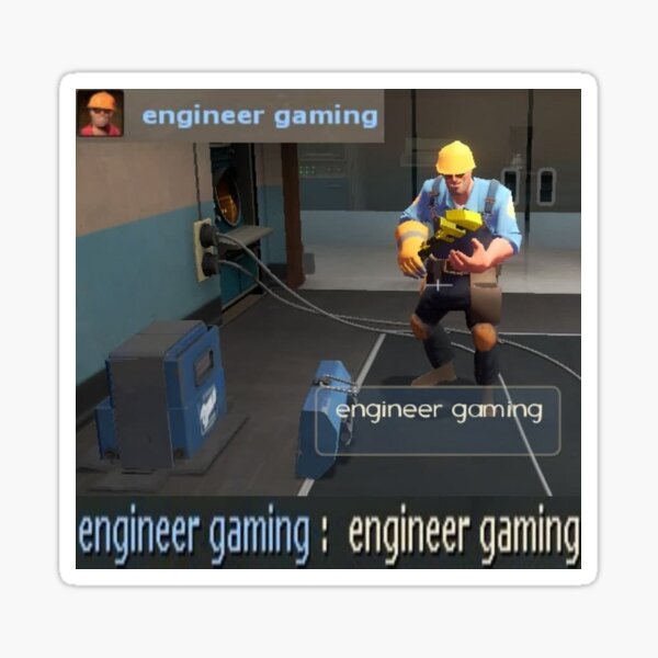 "Engineer Gaming" Sticker by TheNerdyThief | Redbubble