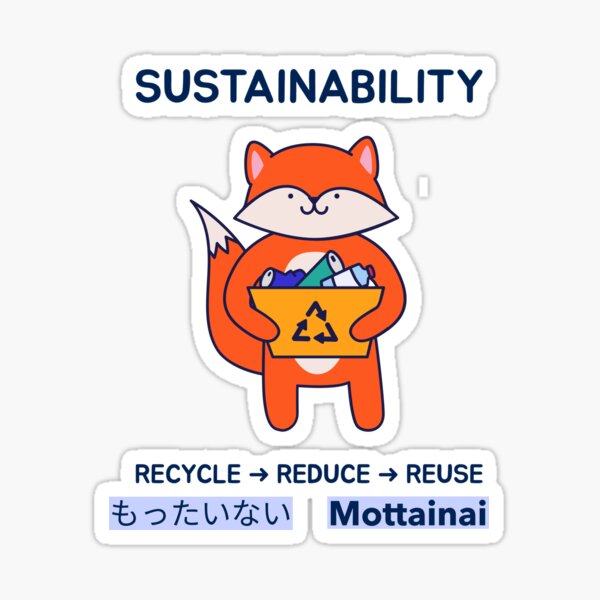 "Sustainability Recycle Mottainai " Sticker for Sale by sapj27 | Redbubble