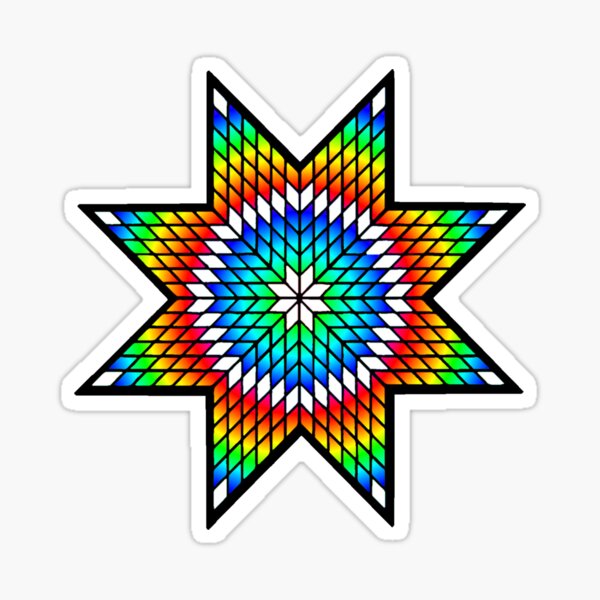 "Rainbow Native American StarQuilt Design" Sticker for Sale by JMWCD ...