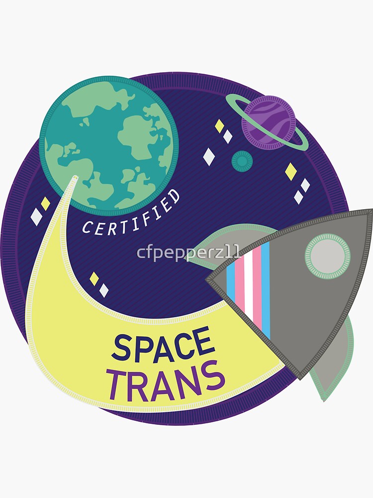 "Space Trans" Sticker by softbiology | Redbubble