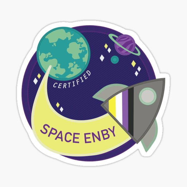"Space Enby" Sticker for Sale by softbiology | Redbubble