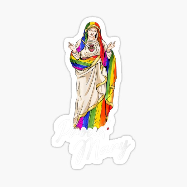 "Proud Lgbt Mary Rainbow Flag Gay Pride Support Lgbtq" Sticker for Sale ...