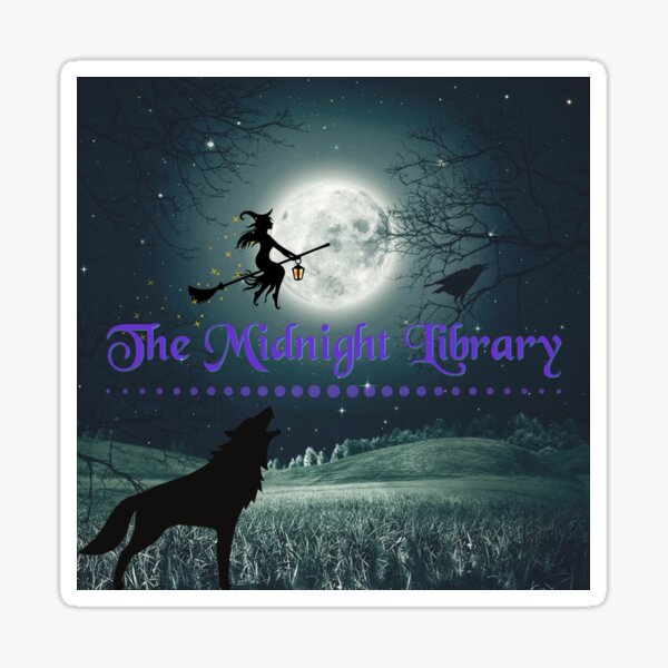 "Midnight Library Spooky Nighttime Logo!" Sticker by MidnightLibrary ...
