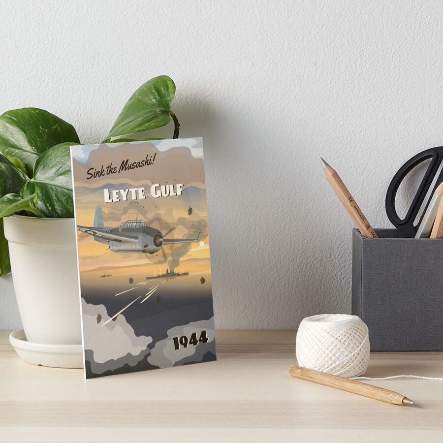 "Leyte Gulf 1944 - Super Battleship Travel Poster" Art Board Print for ...