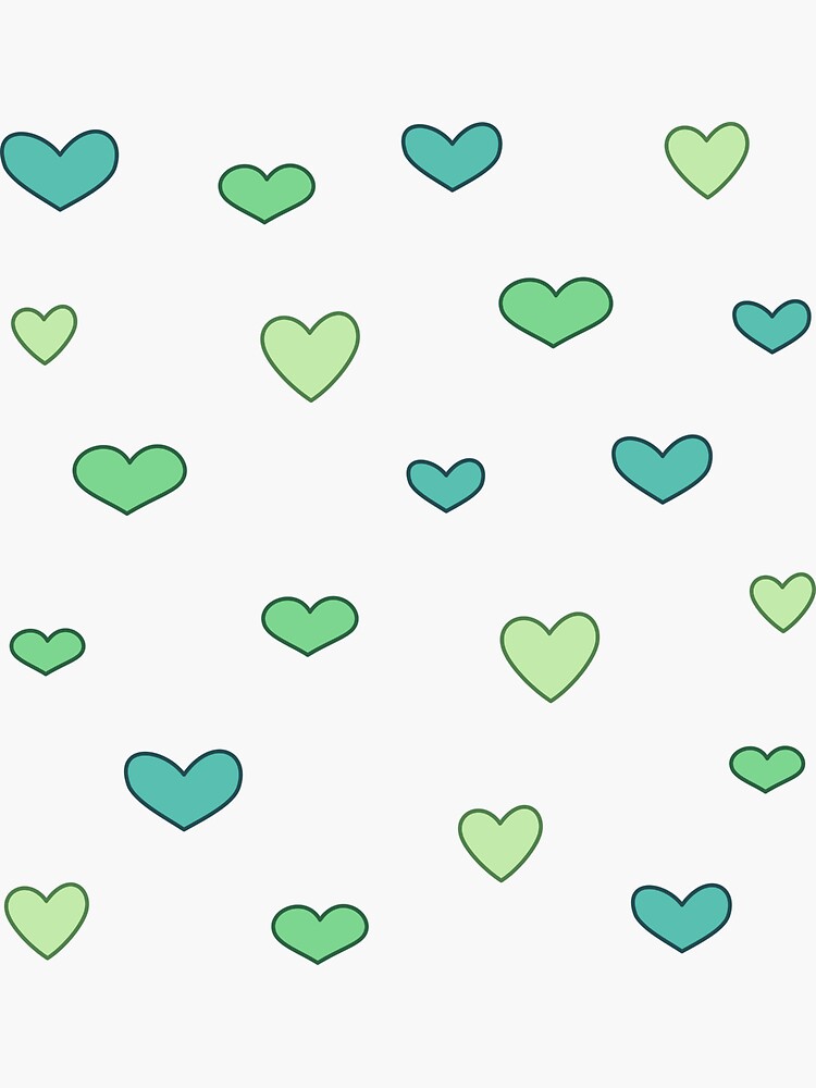 "Simple green heart sticker pack" Sticker by BelaMuca | Redbubble