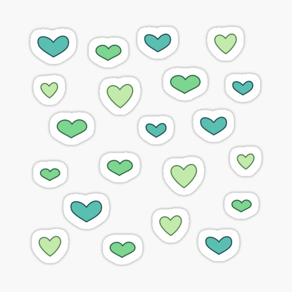"Simple green heart sticker pack" Sticker by BelaMuca | Redbubble