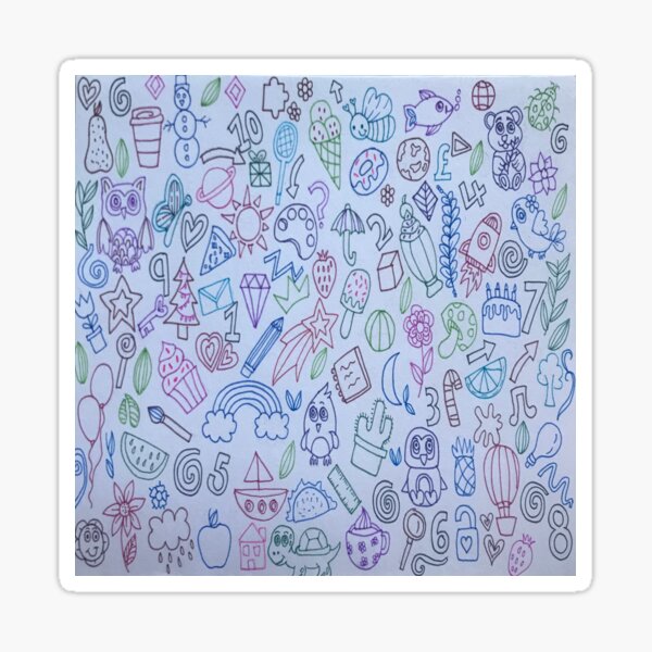 "colourful doodle drawing" Sticker for Sale by Aqsaa17 | Redbubble