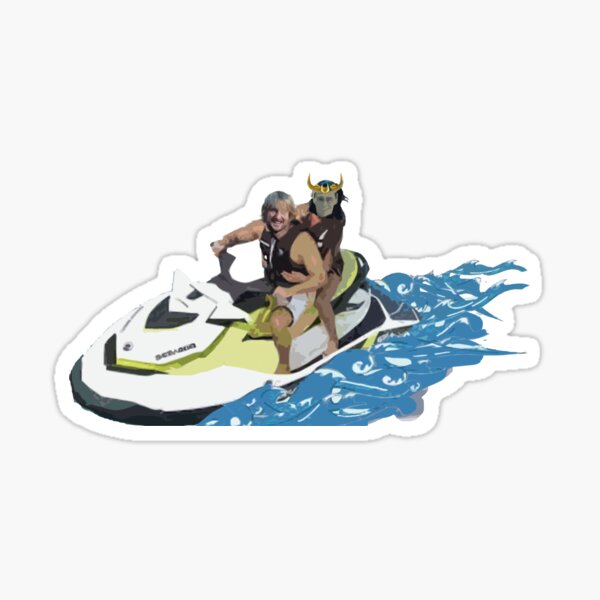 "Mobius and Loki on Jet Ski from Loki tv show" Sticker for Sale by ...