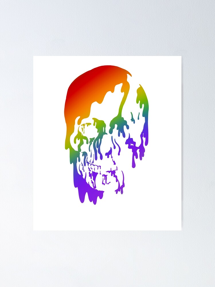 "Pride Paint Drip Skull" Poster by MqBelle | Redbubble