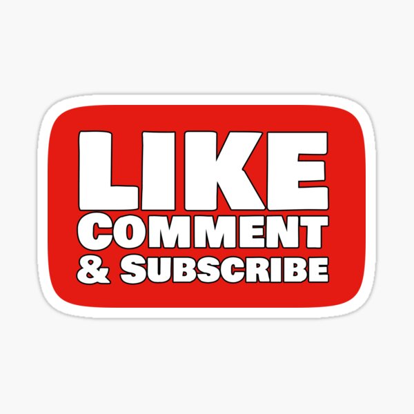"Like, comment and subscribe" Sticker for Sale by DundeeCakes | Redbubble