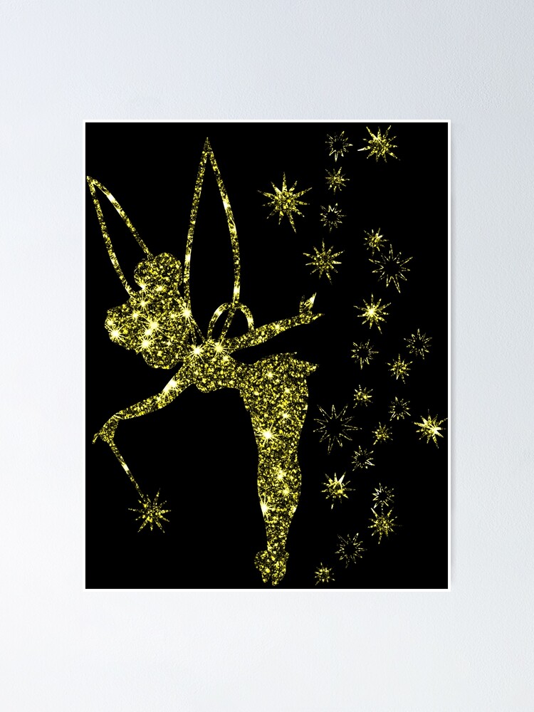 "Fairy Gold Glitter, Tinkerbell Gold Glitter, Fairy with Stars Glitter ...