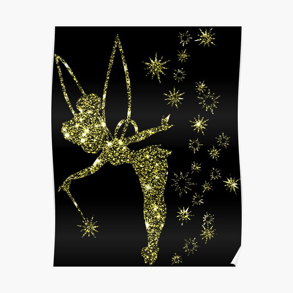 "Fairy Gold Glitter, Tinkerbell Gold Glitter, Fairy with Stars Glitter ...