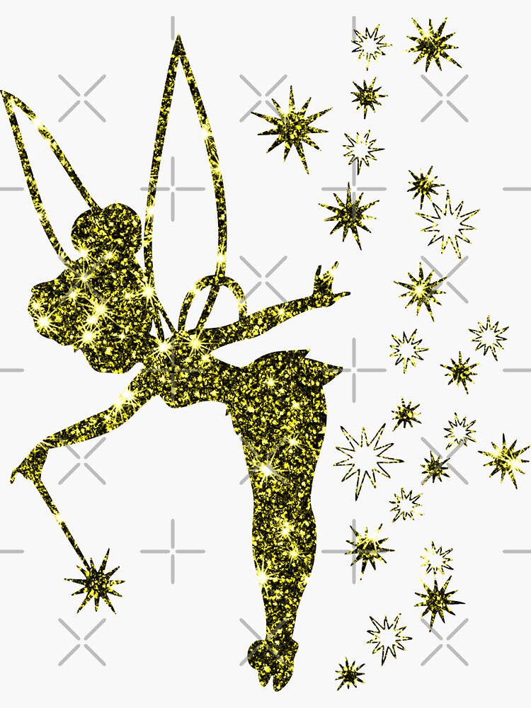 "Fairy Gold Glitter, Tinkerbell Gold Glitter, Fairy with Stars Glitter ...