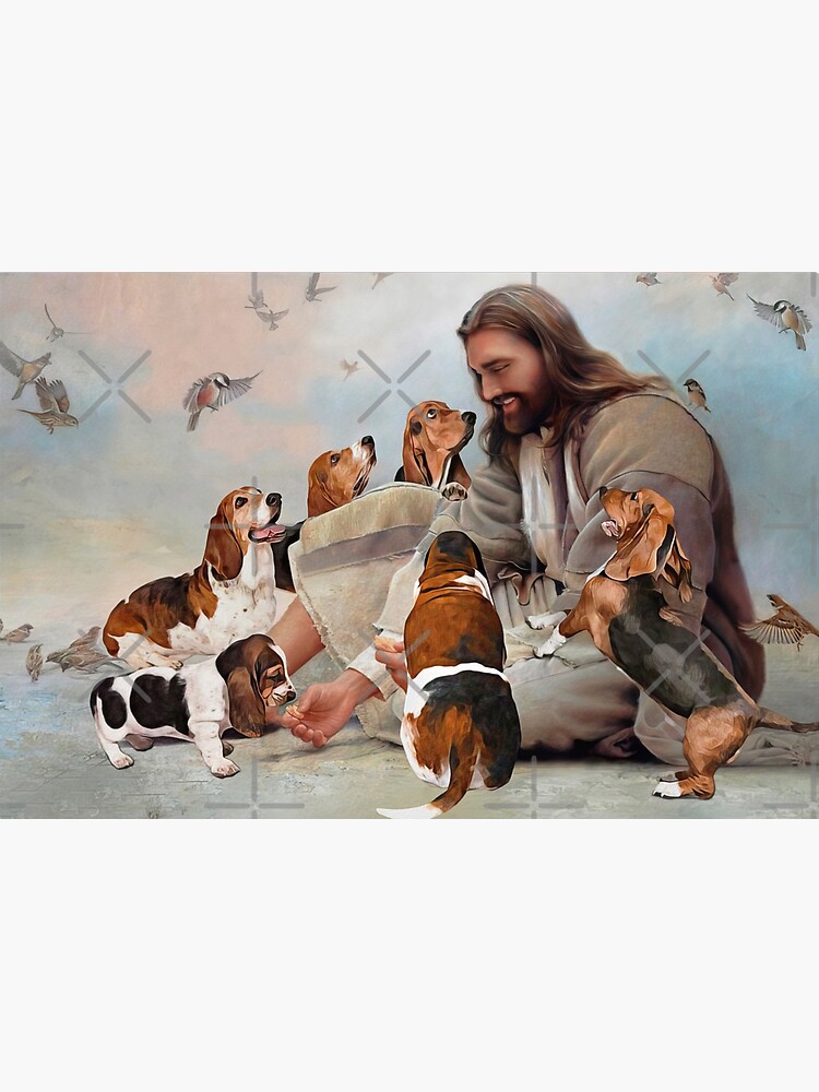 "God surrounded by Basset Hound angels Gift for you - Jesus Basset ...